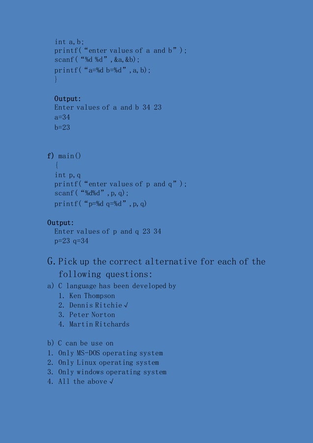 Let us c (by yashvant kanetkar) chapter 1 solution | DOCX