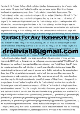 Exercise 1 (10 Points) Define a FixdLenStringList class that encaps.pdf