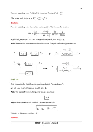 Exercise 1a transfer functions - solutions | PDF