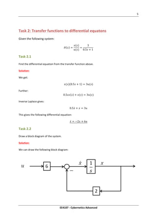 Exercise 1a transfer functions - solutions | PDF