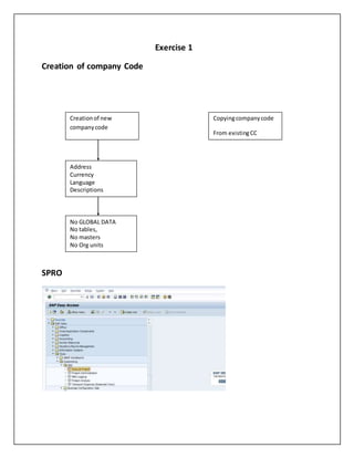Exercise 1 client , company , company code | PDF