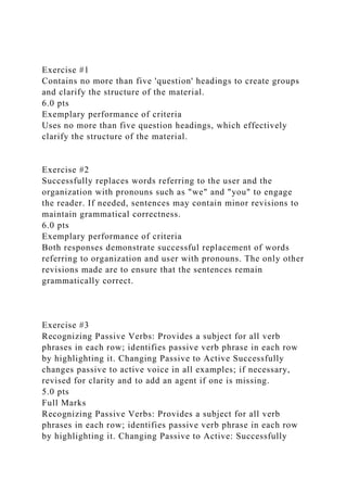 Exercise #1Contains no more than five question headings to cre.docx