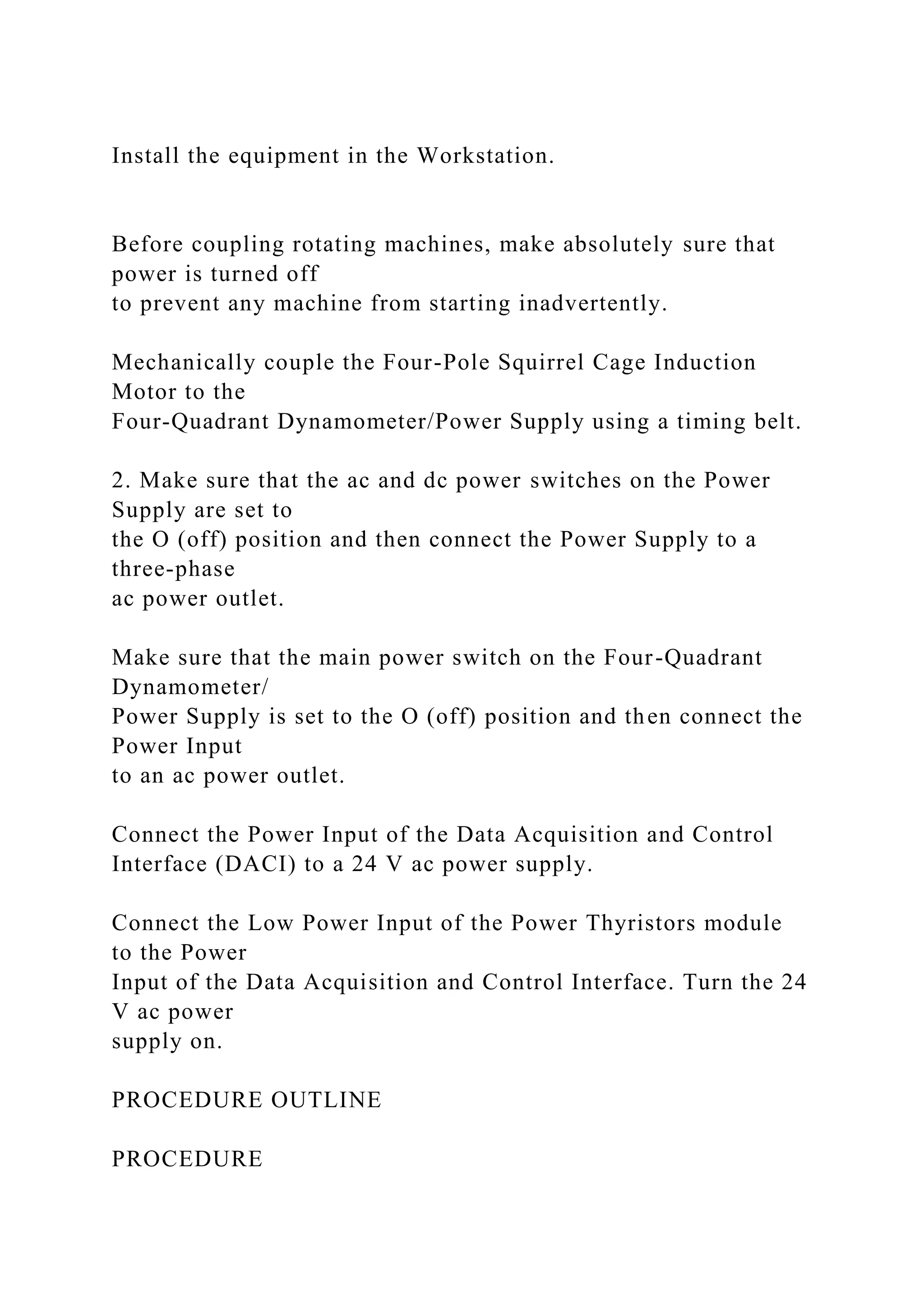 Exercise 1 – DOL Starters and Soft Starters Procedure Outlin.docx ...