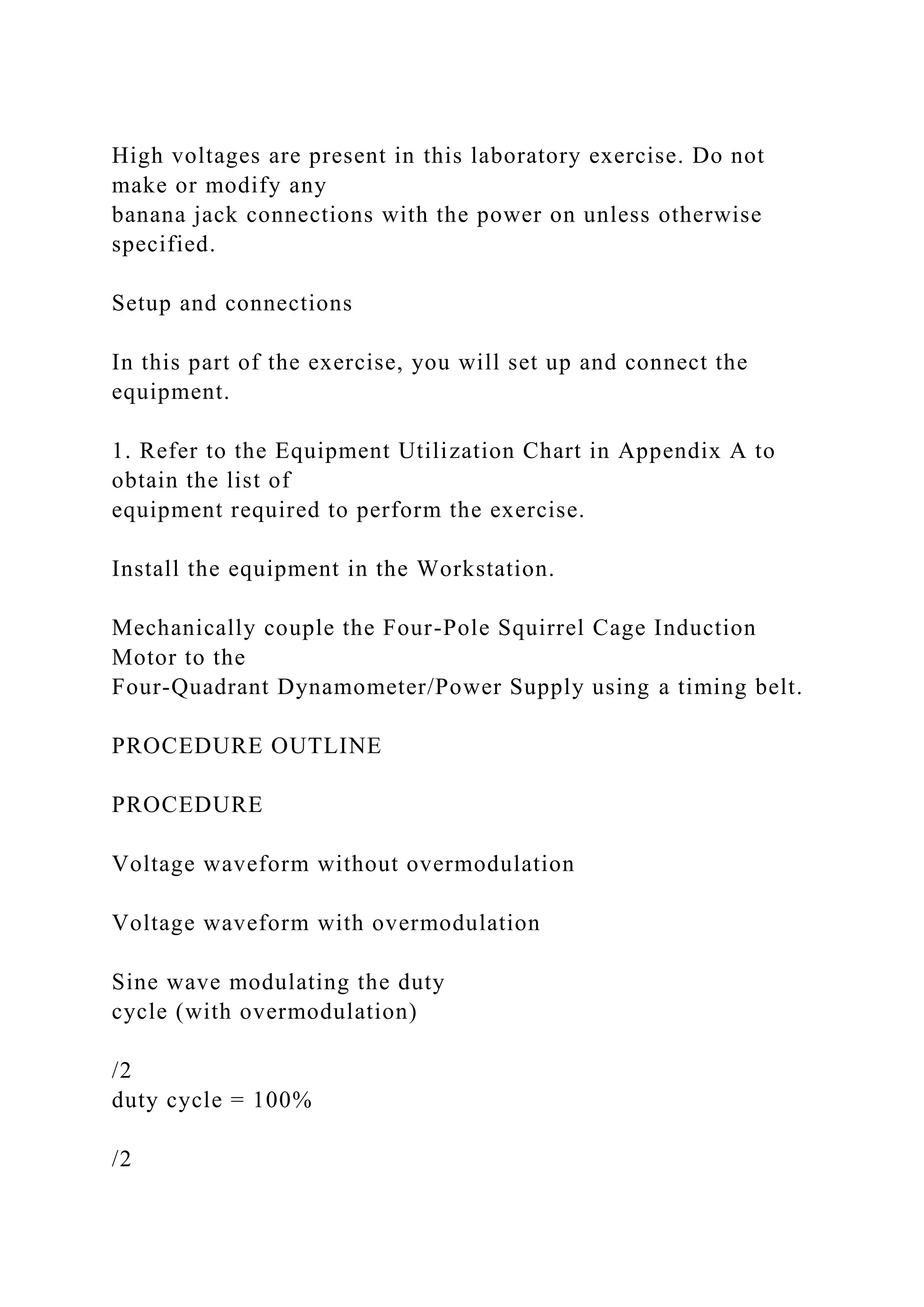Exercise 1 Three Phase Variable Frequency Induction Motor Ddocx