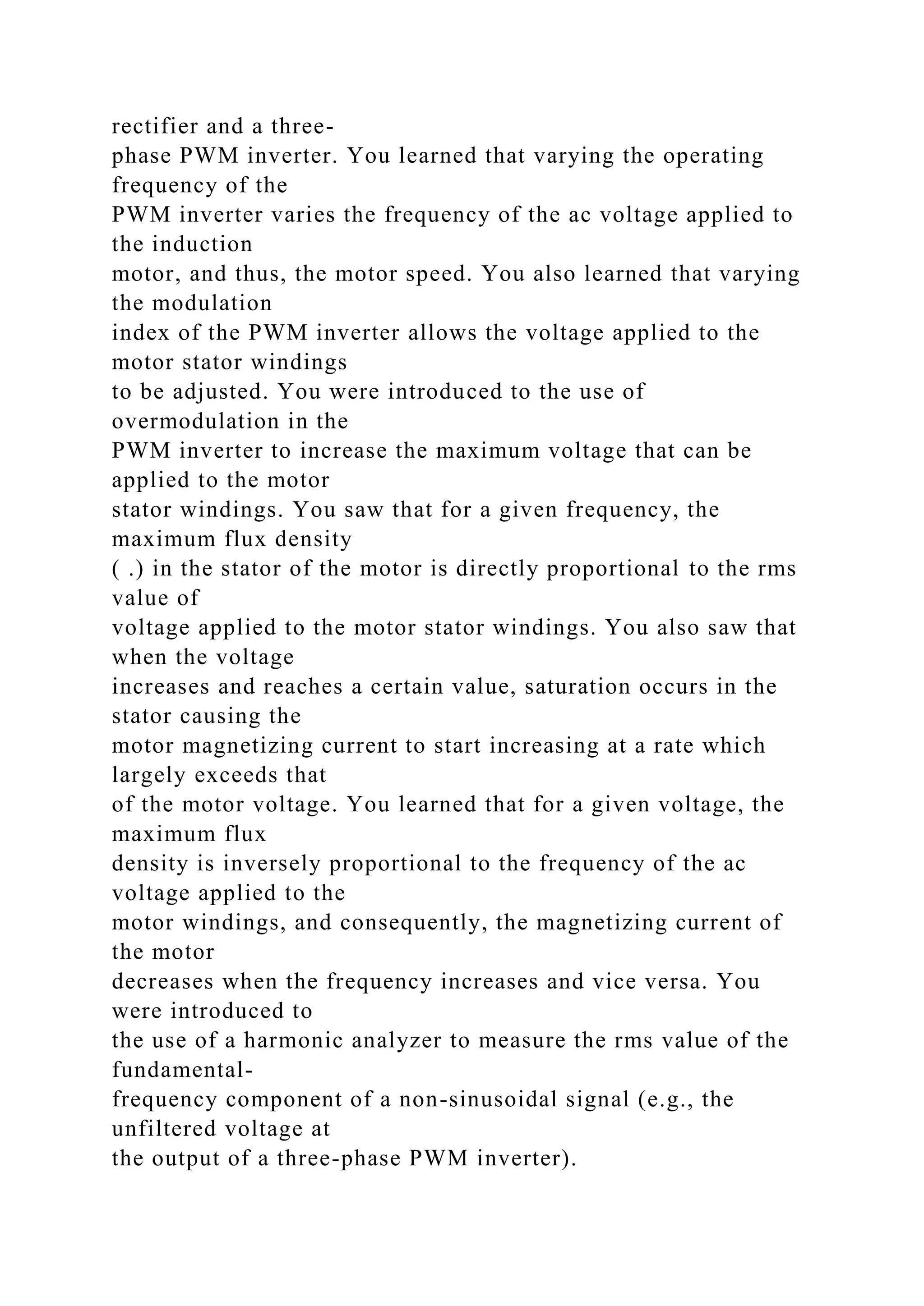 Exercise 1 Three Phase Variable Frequency Induction Motor D Docx