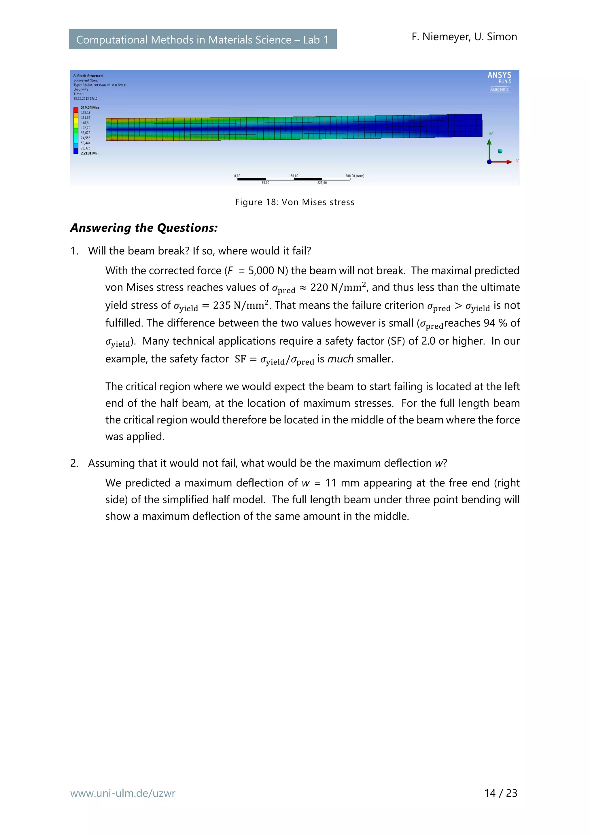 Exercise 1 three point bending using ansys workbench | PDF