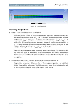 Exercise 1 three point bending using ansys workbench | PDF
