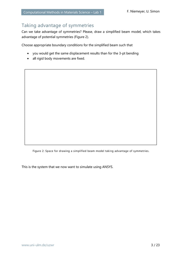 Exercise 1 three point bending using ansys workbench | PDF