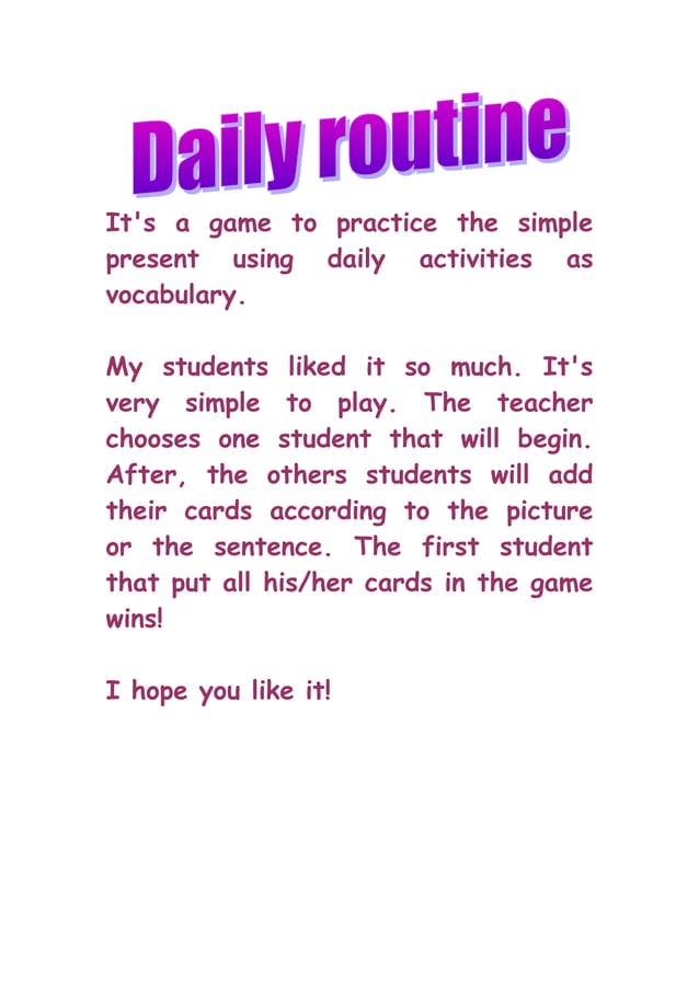 Daily Routine | PDF | Free Download
