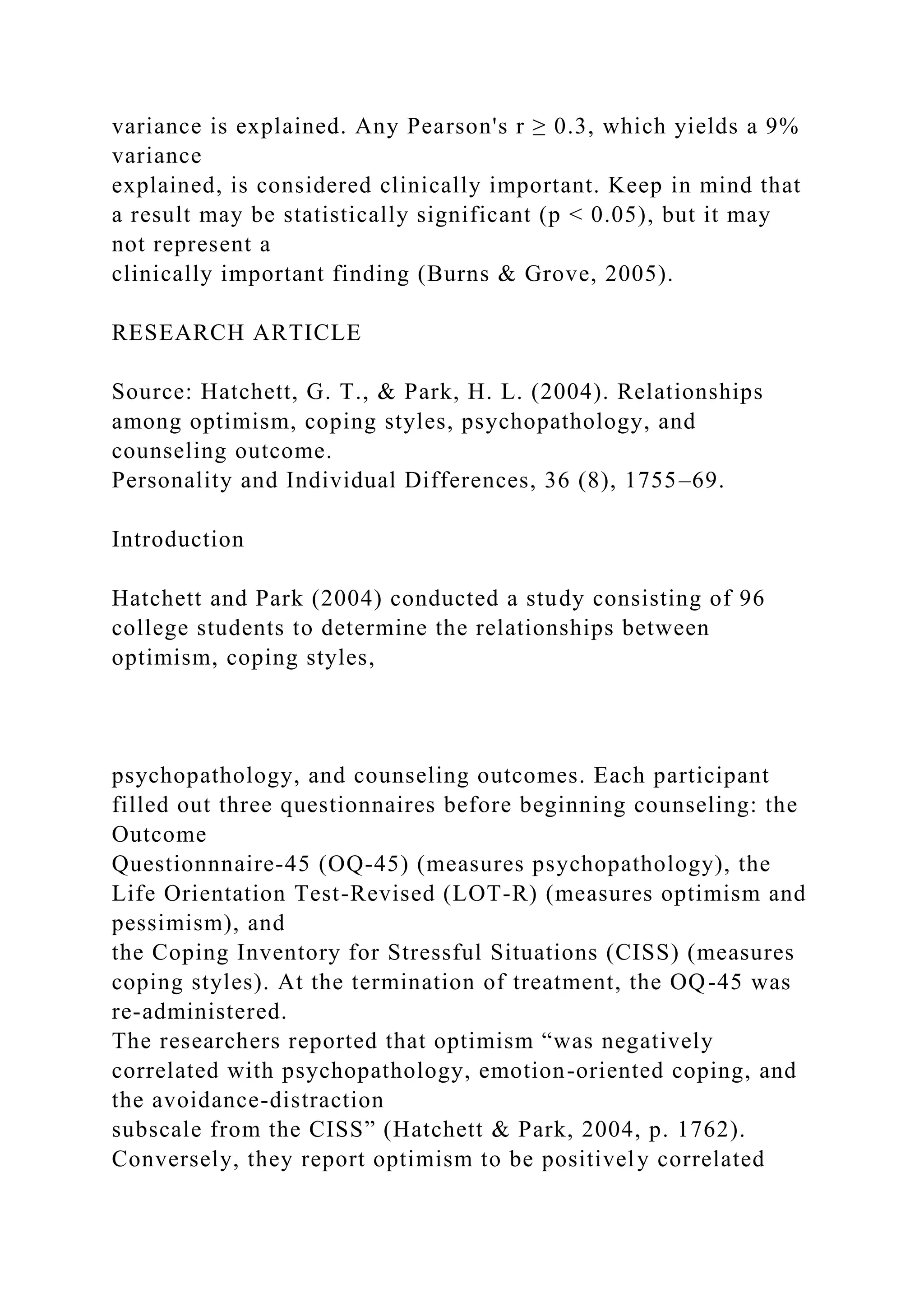 EXERCISE 24 UNDERSTANDING PEARSONS r, EFFECT SIZE, AND PERCEN.docx