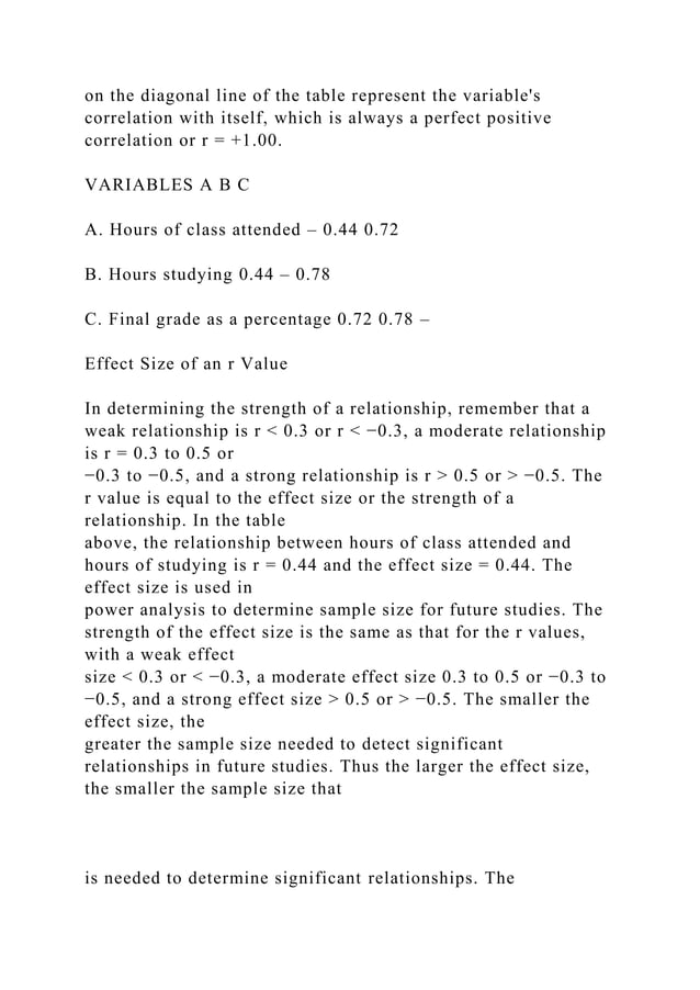 EXERCISE 24 UNDERSTANDING PEARSONS r, EFFECT SIZE, AND PERCEN.docx