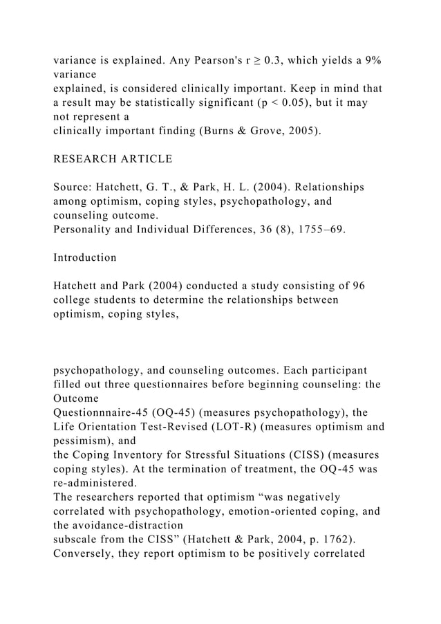 EXERCISE 24 UNDERSTANDING PEARSONS r, EFFECT SIZE, AND PERCEN.docx