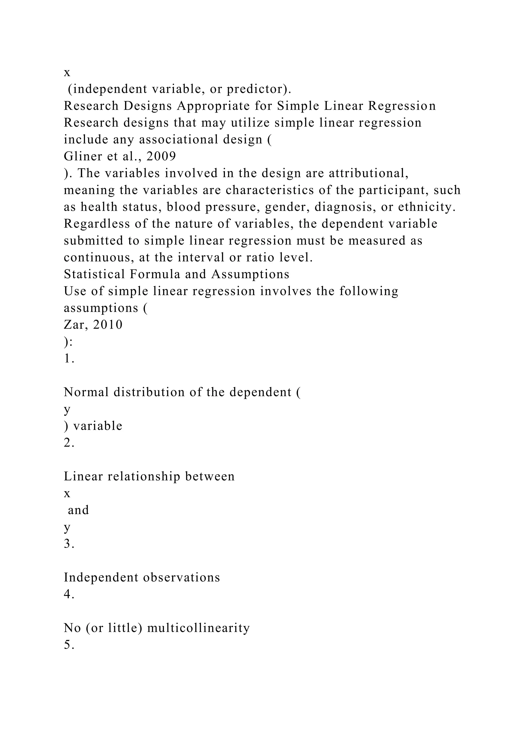Exercise 29calculating Simple Linear Regressionsimple Linear Regdocx