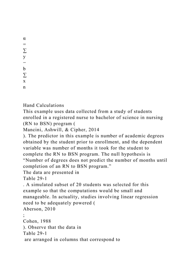 Exercise 29calculating Simple Linear Regressionsimple Linear Regdocx 