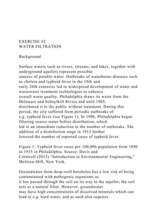 EXERCISE #2WATER FILTRATIONBackgroundSurface waters .docx
