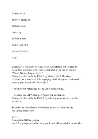 Exercise 3 Worksheet Create a Peer Reviewed ReferenceSave this .docx