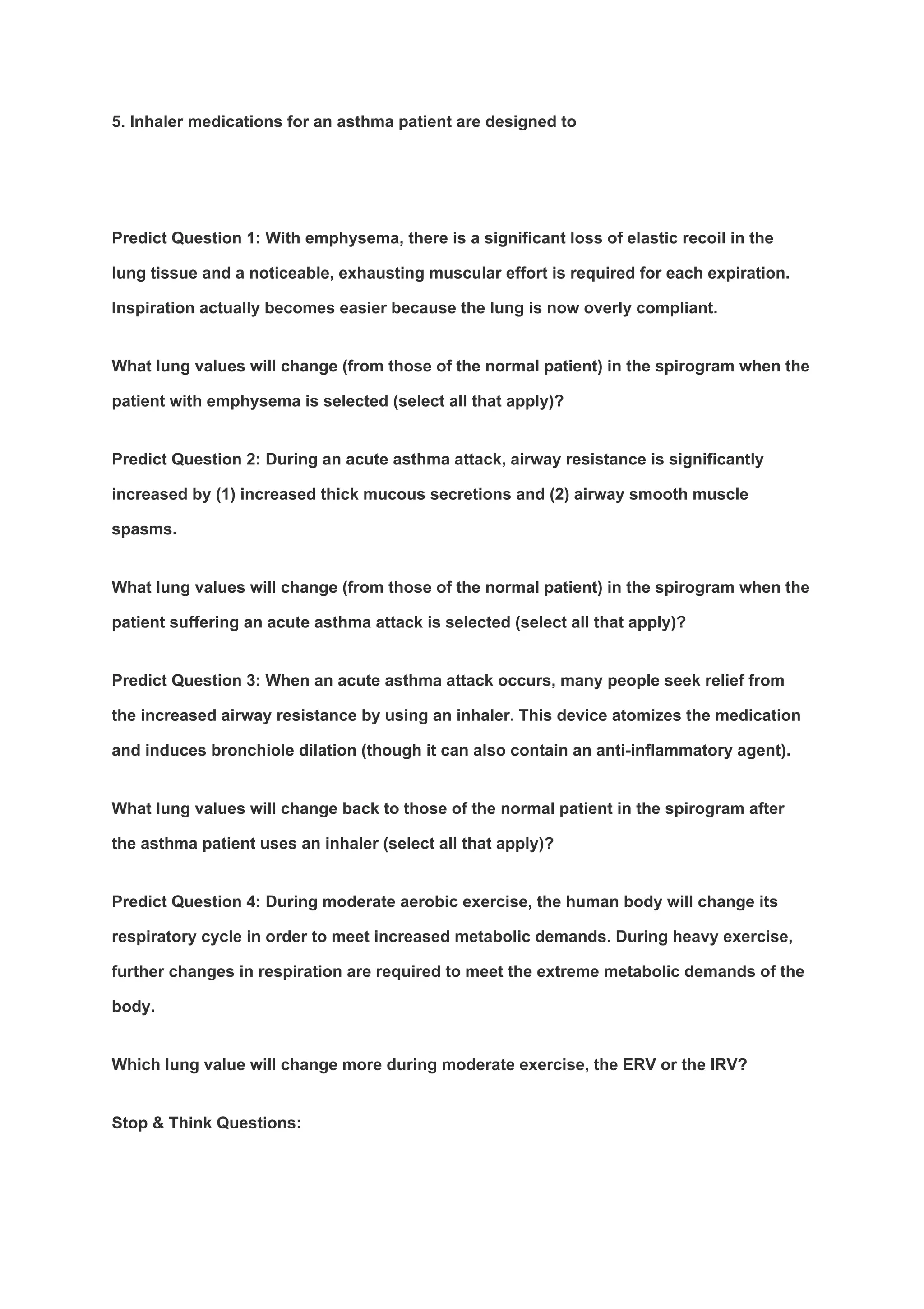 Exercise 7: Respiratory System Mechanics: Activity 1: Measuring ...