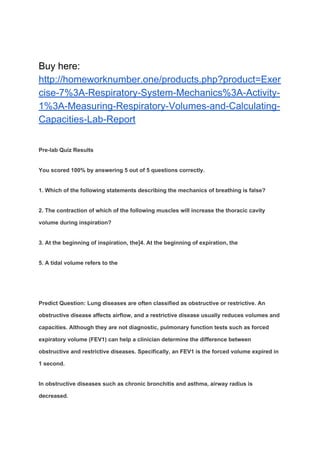 Exercise 7: Respiratory System Mechanics: Activity 1: Measuring ...