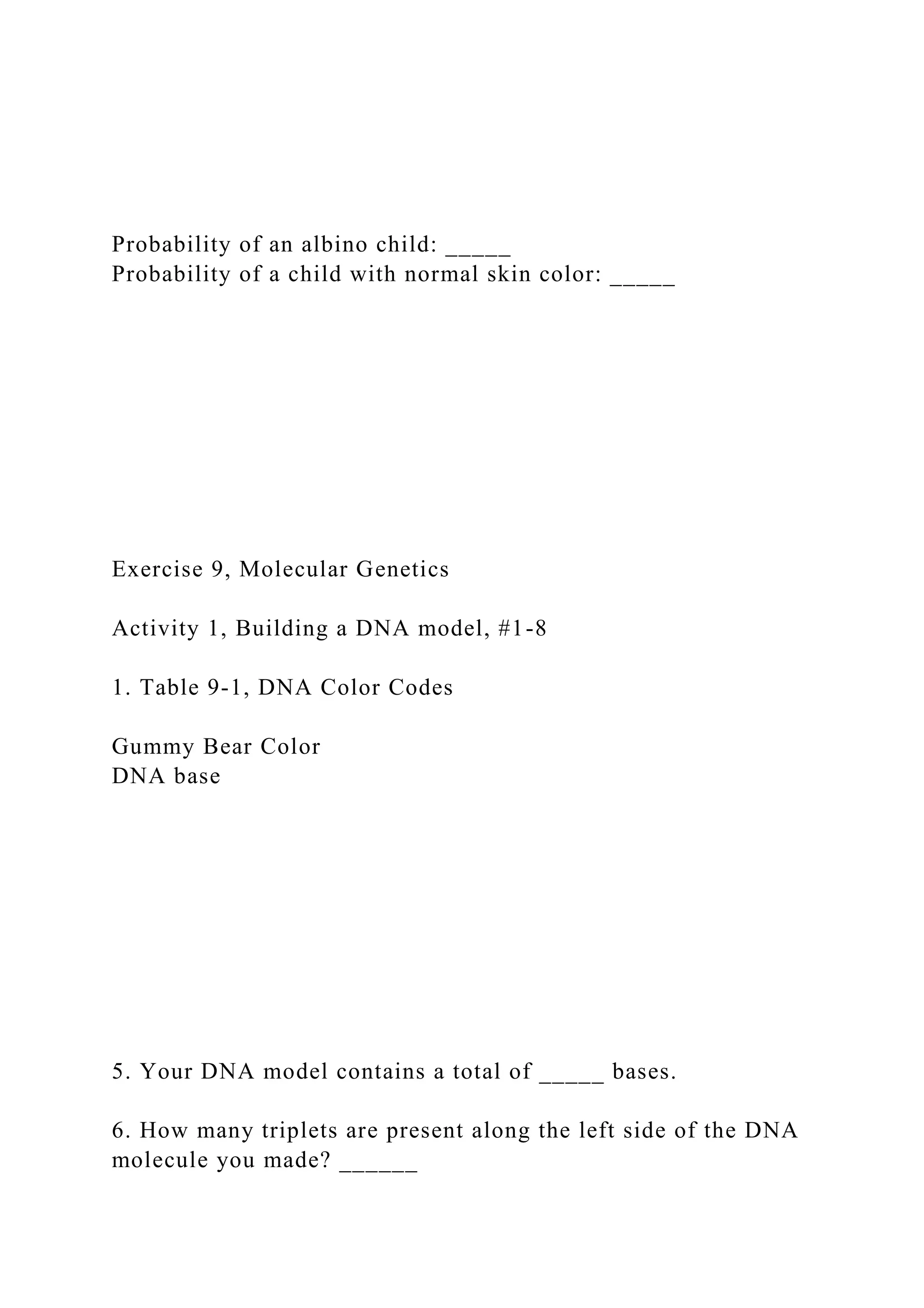 Exercise 8, Human GeneticsActivity 1, Understanding genetics t.docx