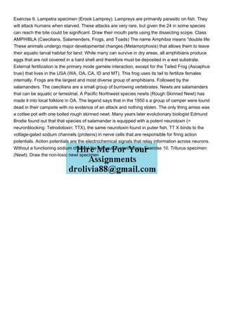 Exercise 9 Lampetra specimen Erook Lamprey Lampreys are .pdf