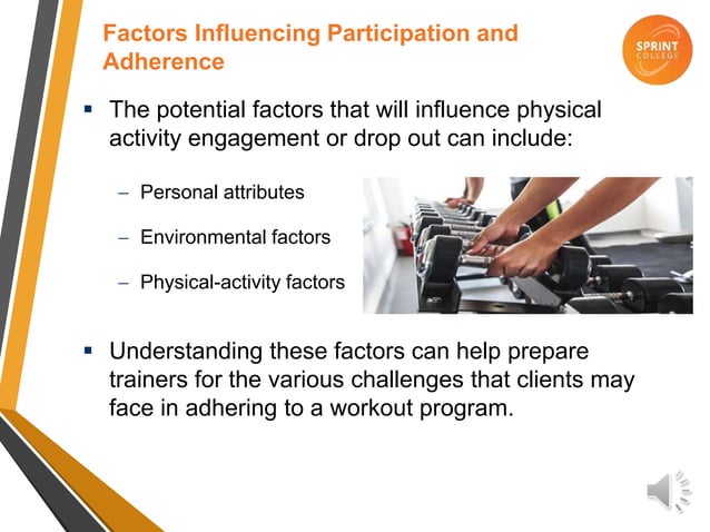 Exercise Adherence and Motivation | PPTX | Participant Sports | Fitness ...