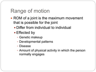 Exercise and range of motion exercises | PPTX