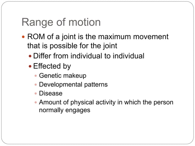 Exercise and range of motion exercises | PPTX | Physical Therapy | Wellness