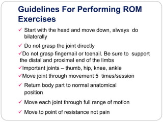 Exercise and range of motion exercises | PPTX