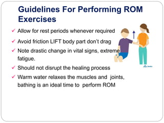 Exercise and range of motion exercises | PPTX