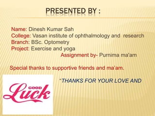 Exercise and yoga | PPTX