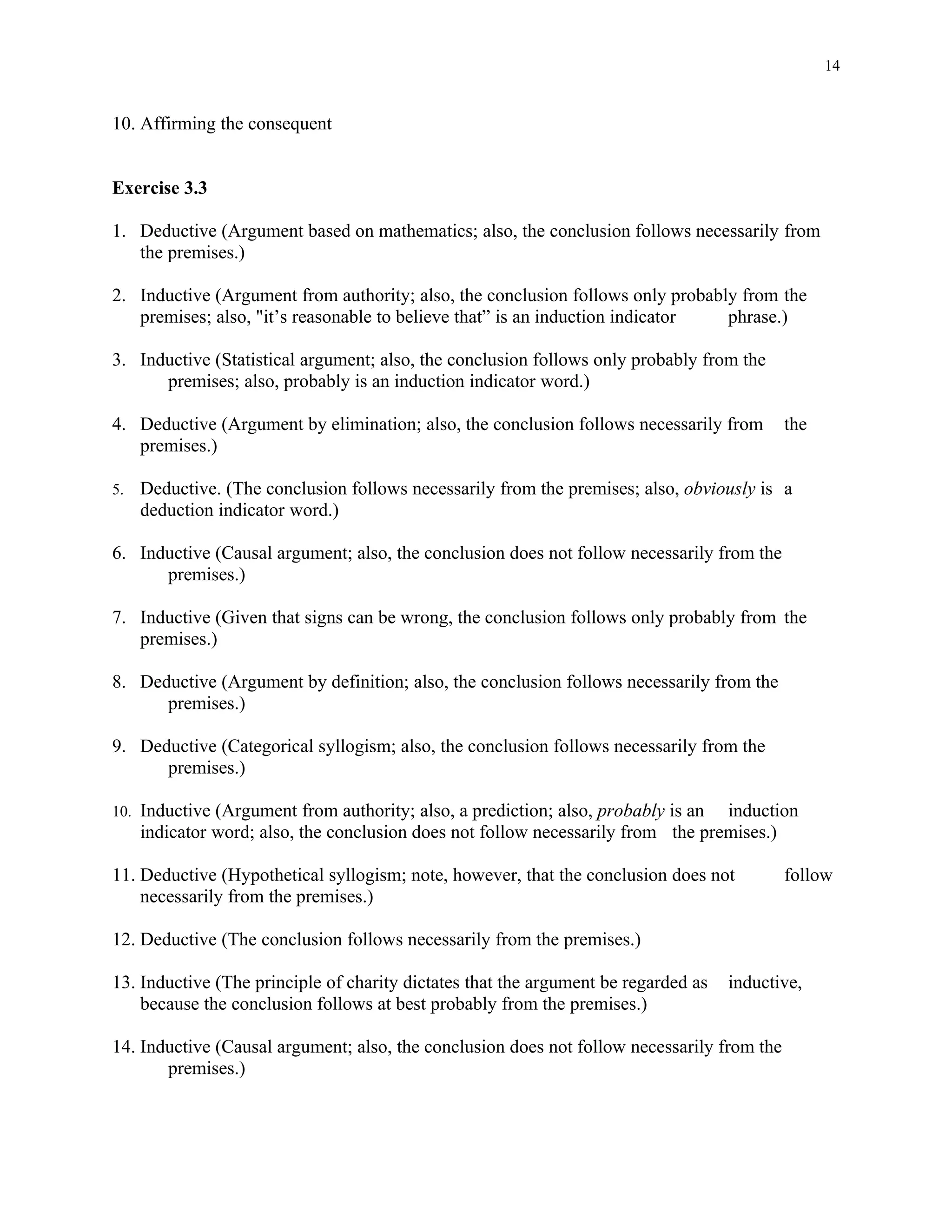 Exercise answers chapter 1, 2 & 3 | DOC