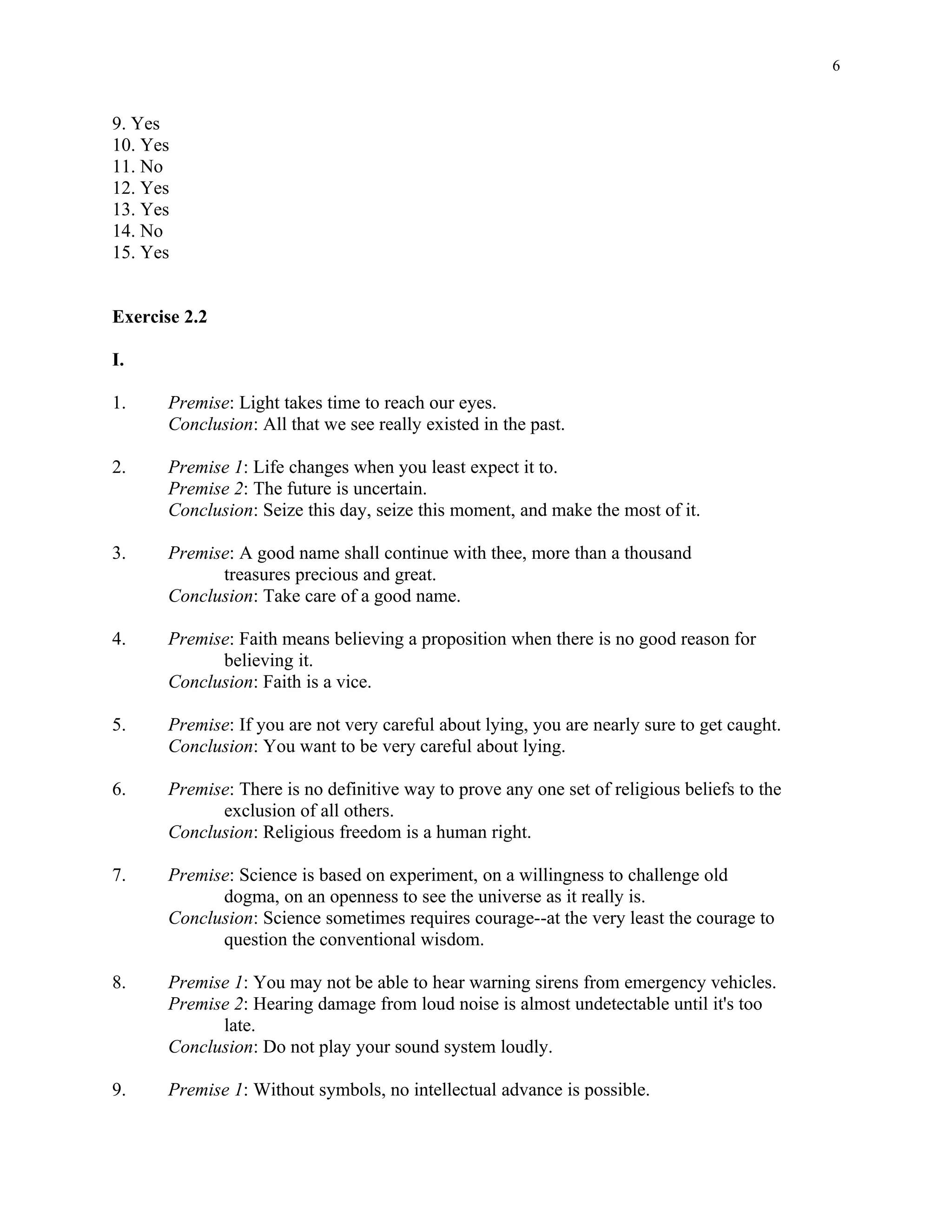 Exercise answers chapter 1, 2 & 3 | DOC