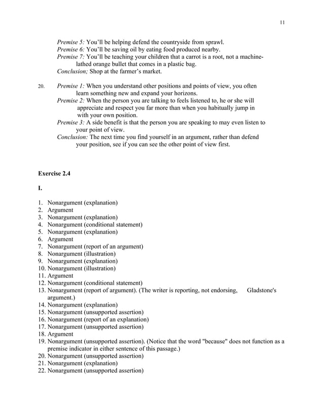 Exercise answers chapter 1, 2 & 3 | DOC | Education