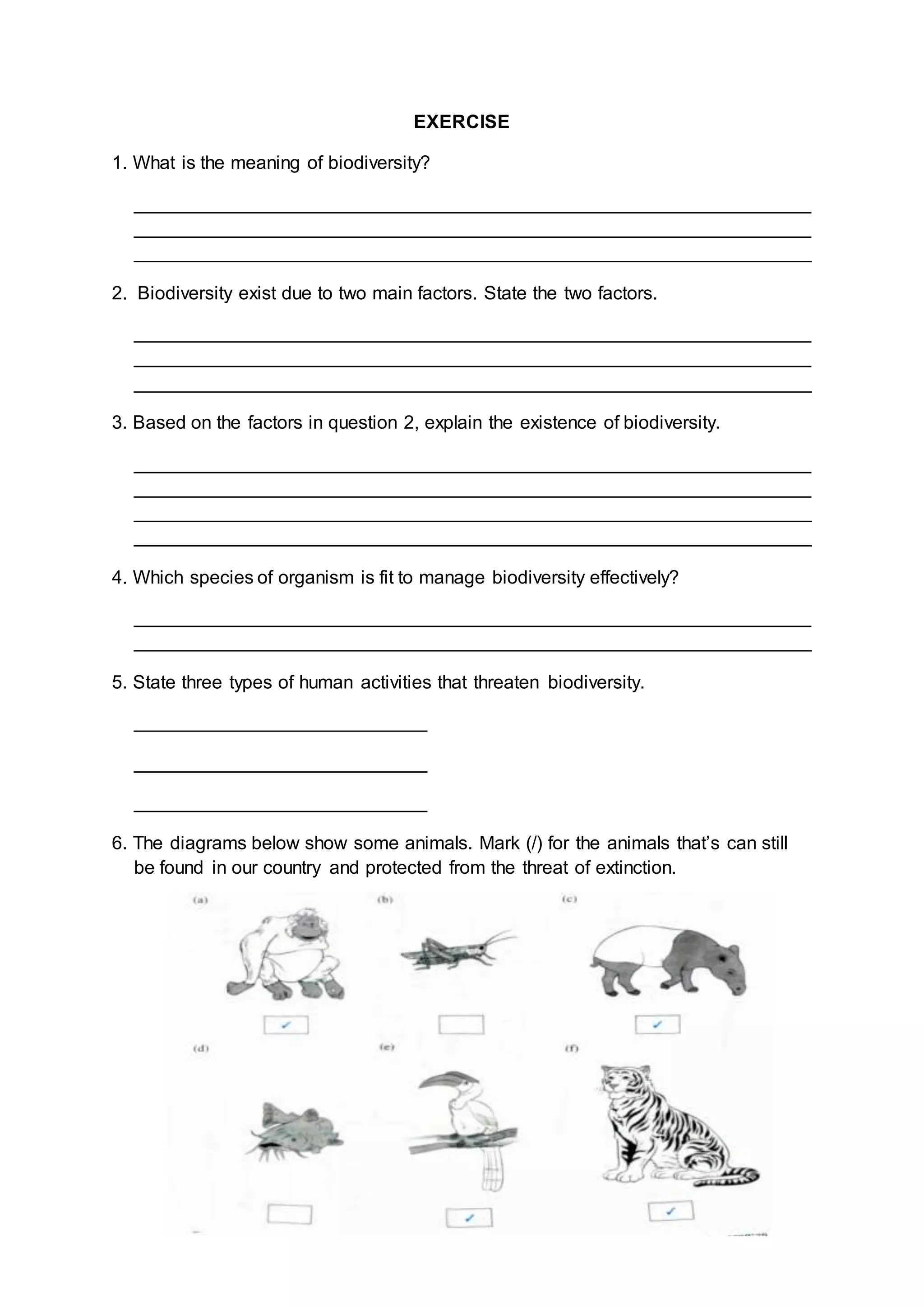 Exercise biodiversity (sc f2) | DOCX