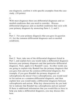 Exercise Case Study of RandallYou are a clinical psychologi.docx