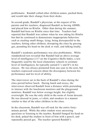 Exercise Case Study of RandallYou are a clinical psychologi.docx