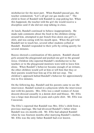 Exercise Case Study of RandallYou are a clinical psychologi.docx