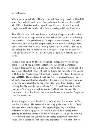 Exercise Case Study of RandallYou are a clinical psychologi.docx