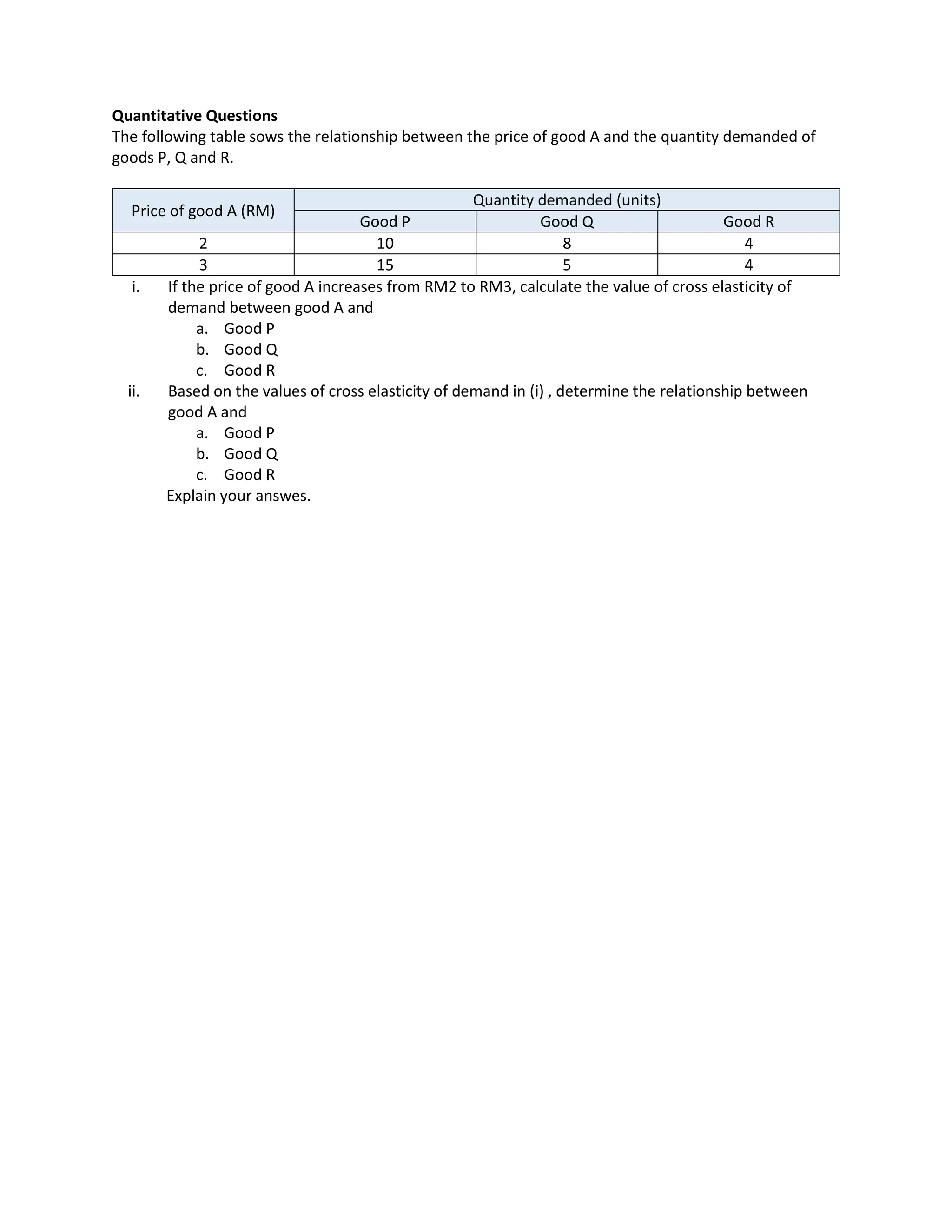 Exercise Elasticity Demand And Supply | PDF