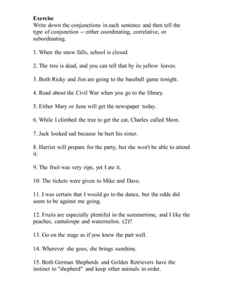 Exercise conjuctions | DOCX