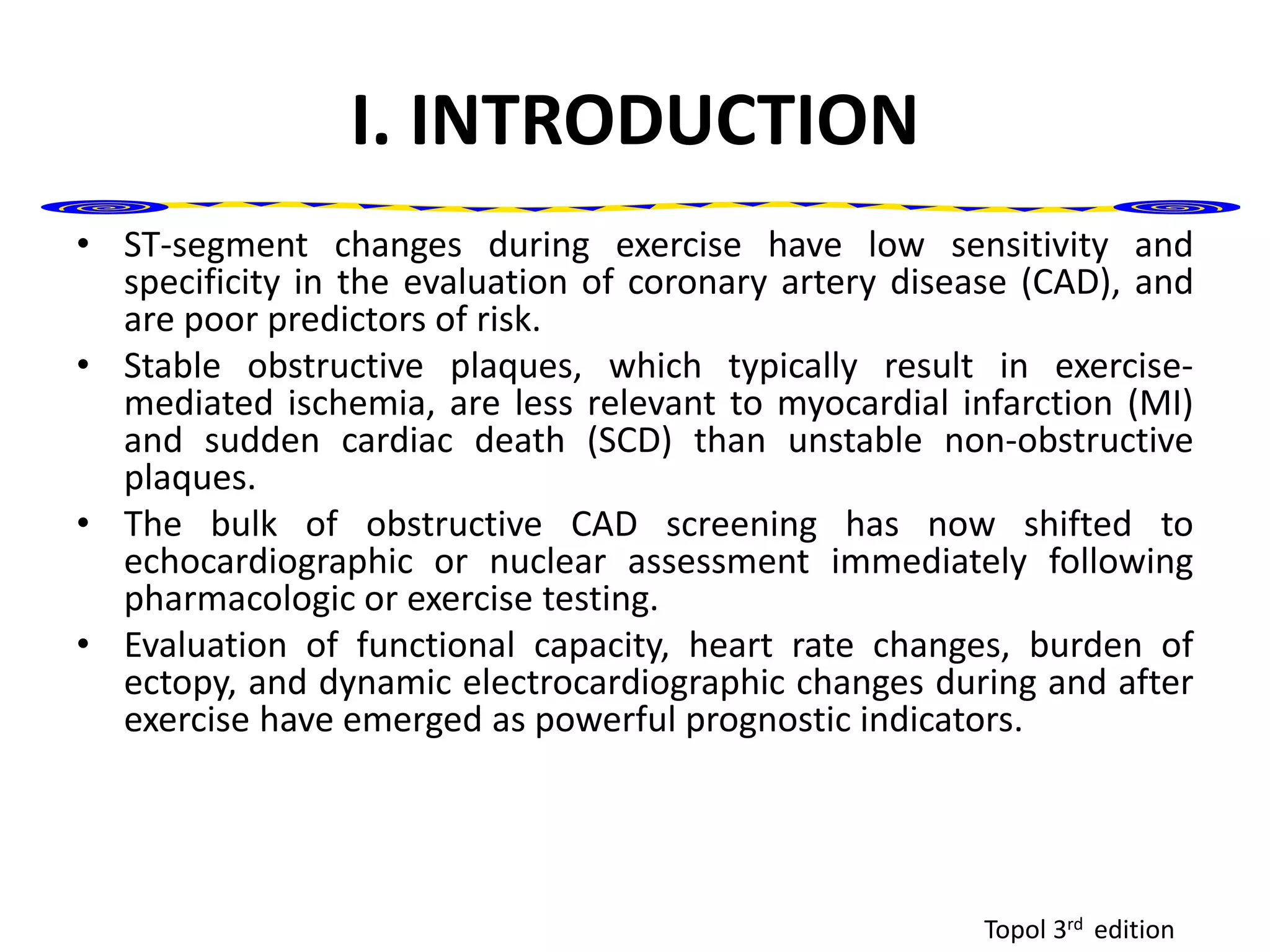 Exercise electrocardiography - basic consideration | PPTX
