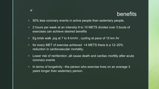 Exercise effects on cv risk profile | PPTX