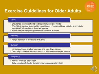 Exercise for special populations | PPTX