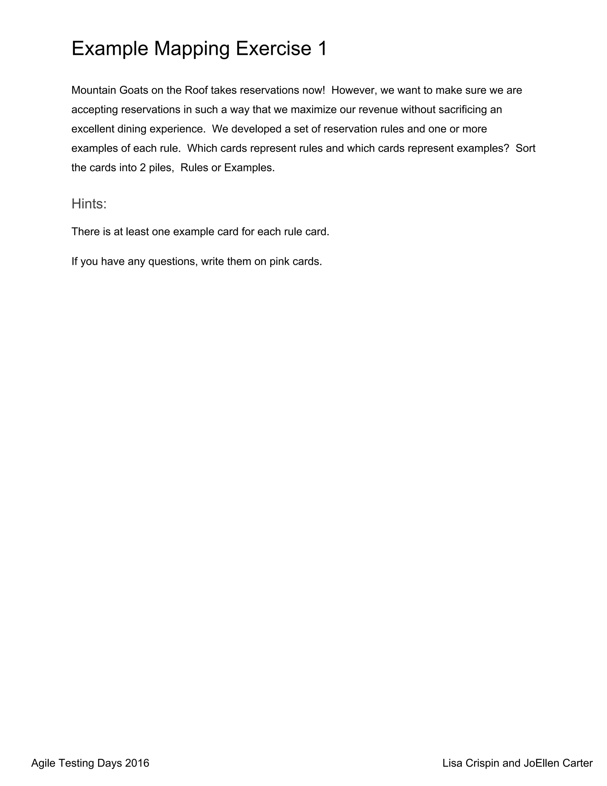 Mapping Mashup Exercise handouts | PDF | Bars & Restaurants | Attractions