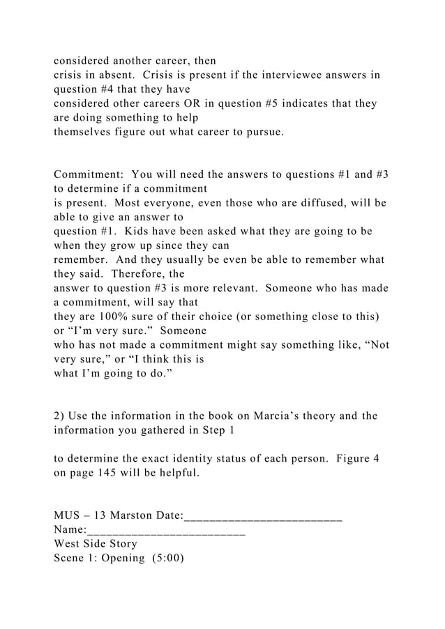 Exercise Identity Development in Adolescence Psychology of .docx