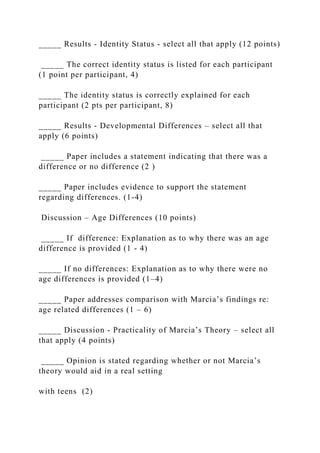 Exercise Identity Development in Adolescence Psychology of .docx