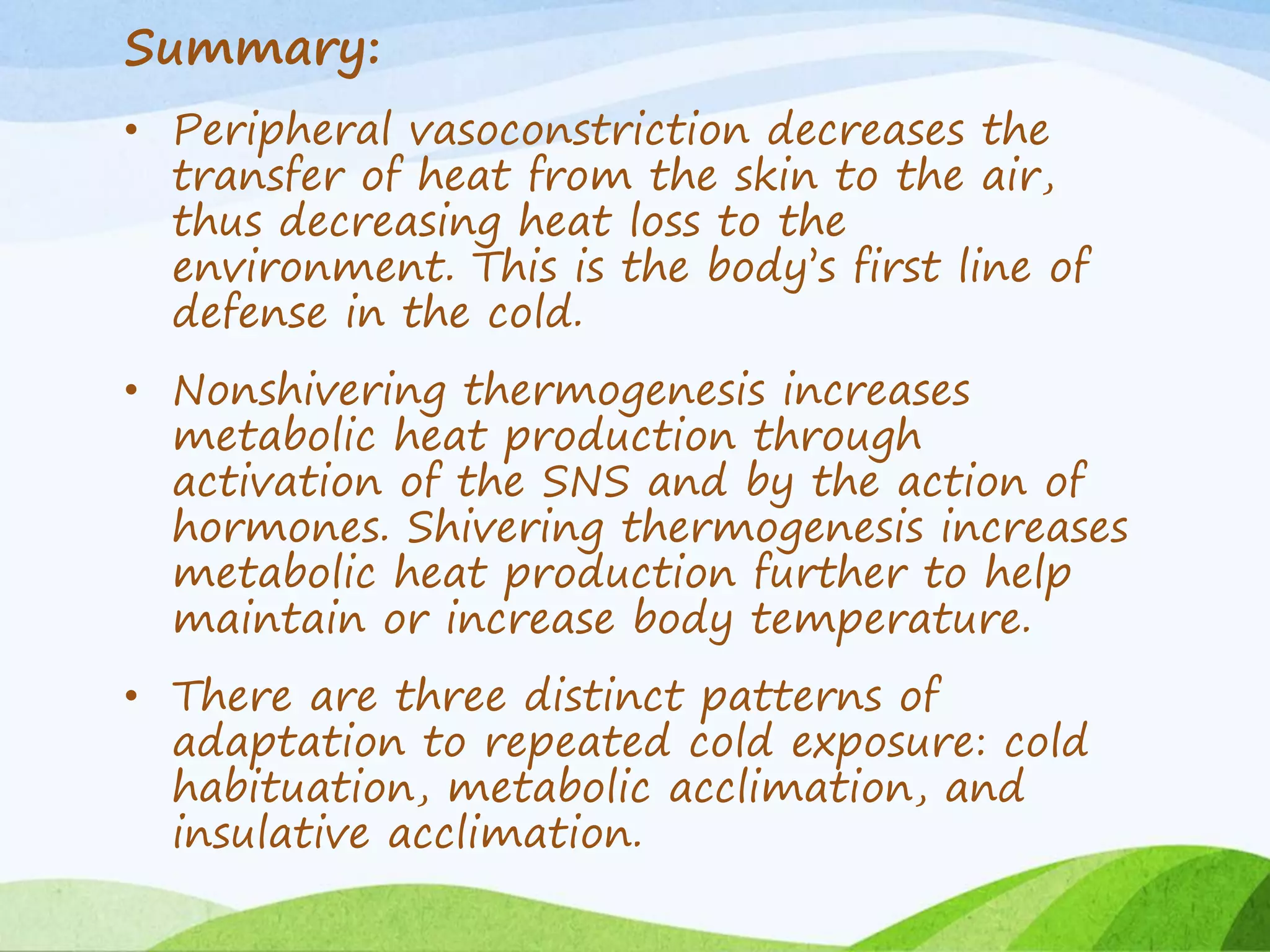 Exercise in cold | PPTX