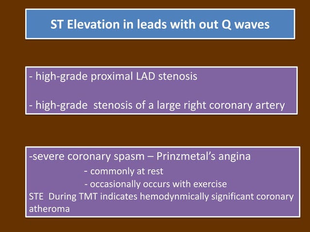 EXERCISE INDUCED ST ELEVATION _ | PPT