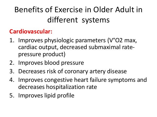 Exercise in elderly | PPTX | Heart and Cardiovascular Diseases | Diseases and Conditions