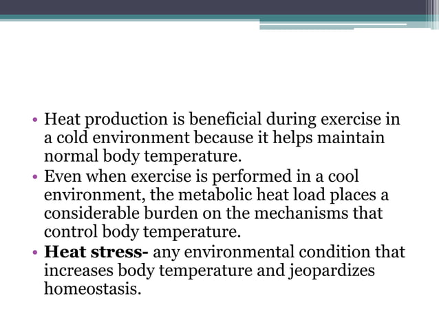 Exercise in heat | PPTX